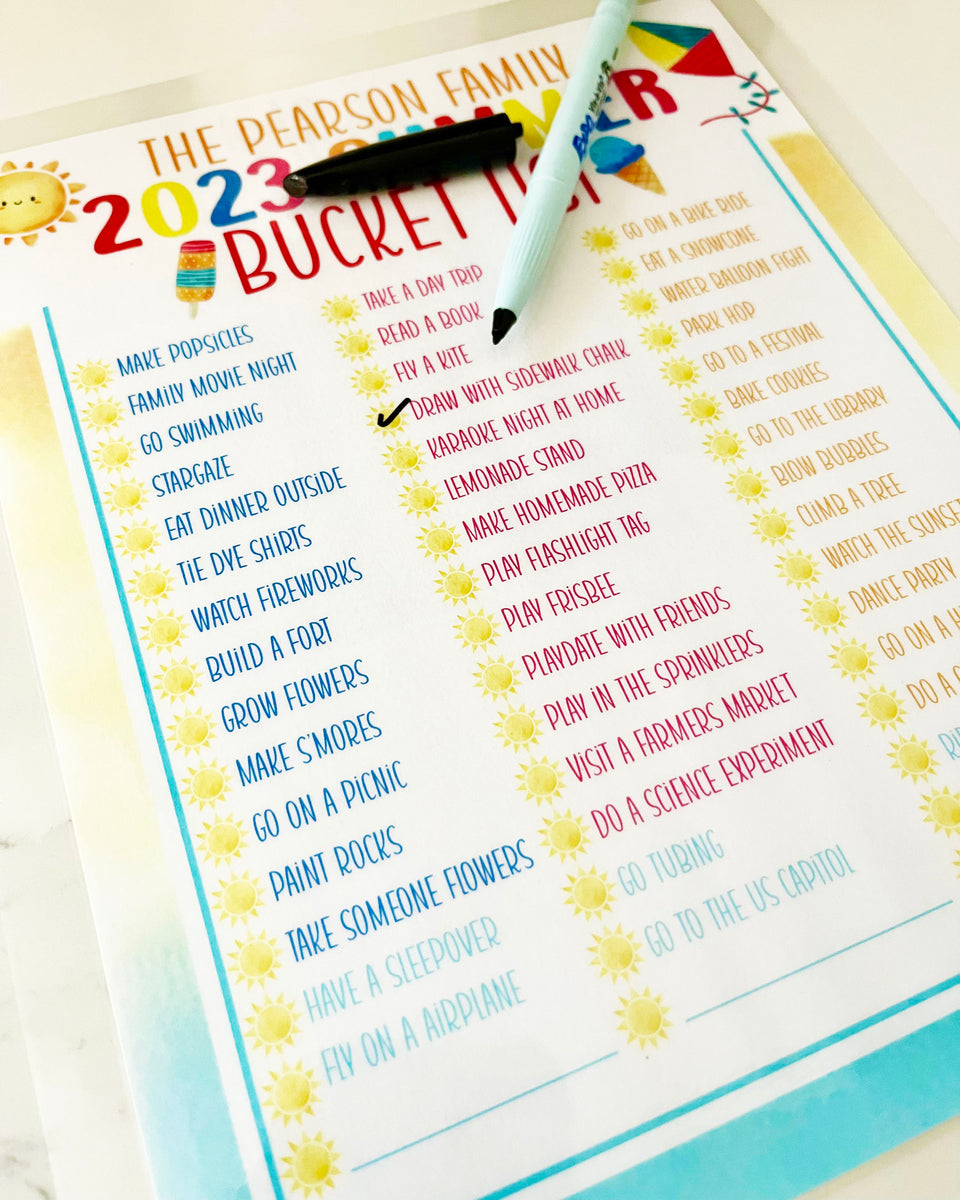 Summer Bucket List - Personalized - Digital File Available – Paisley ...
