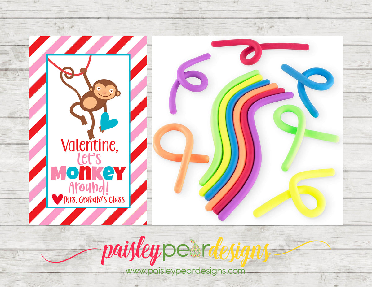Monkey Around Valentine - Monkey Noodle Fidget Toy – Paisley Pear ...