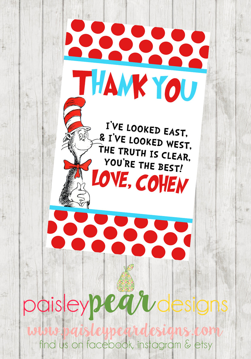 Dr. Seuss TEACHER Treat Tags - Read Across America – Paisley Pear ...