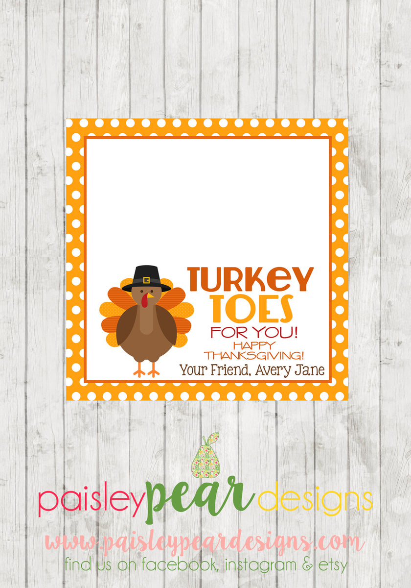 Turkey Toes - Thanksgiving Tag – Paisley Pear Designs and Invites