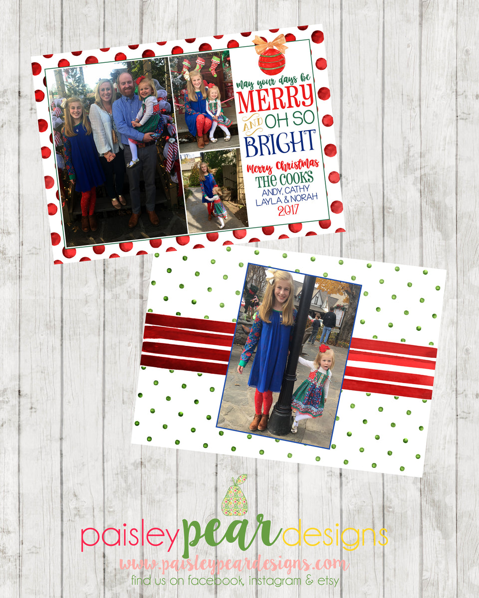 Oh So Bright - Christmas Photo Card – Paisley Pear Designs and Invites