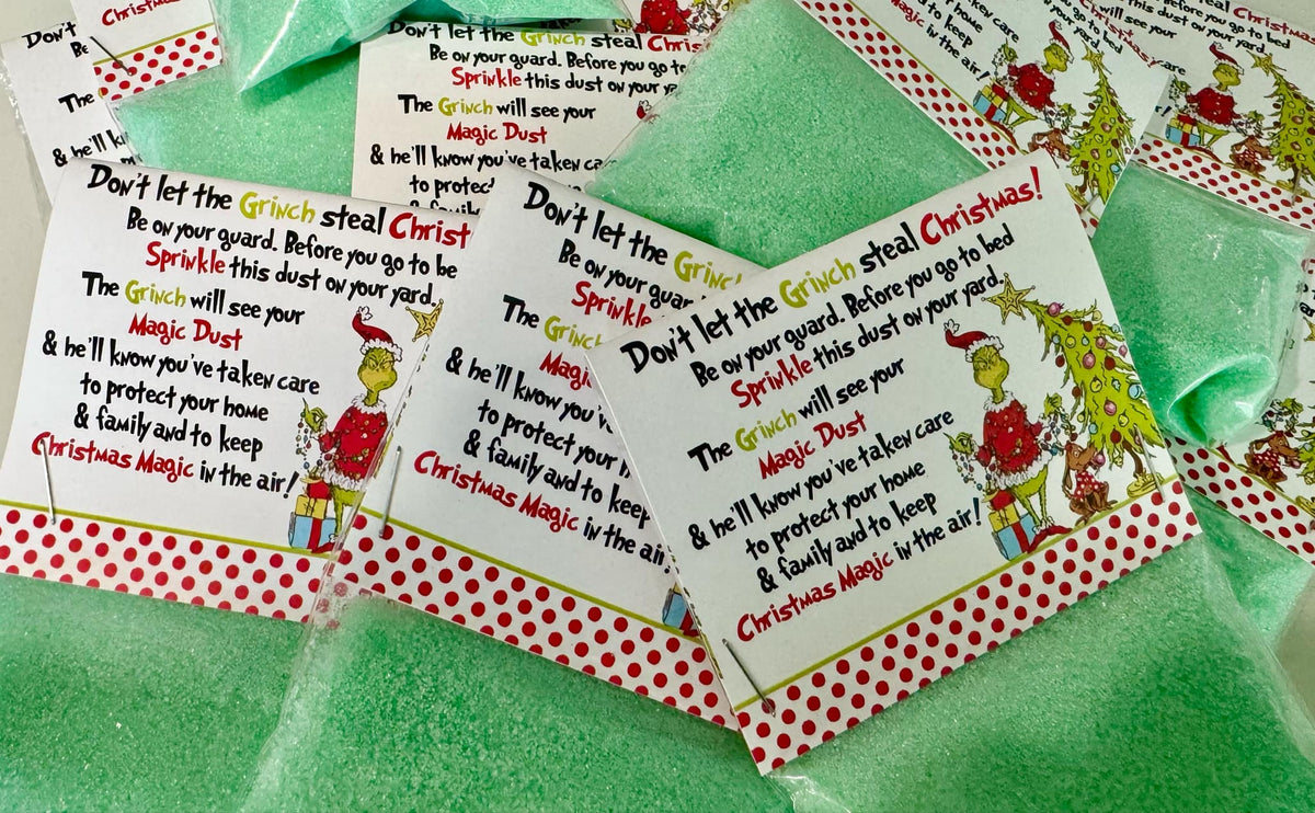 Grinch Dust - Christmas Treat Tags – Paisley Pear Designs and Invites