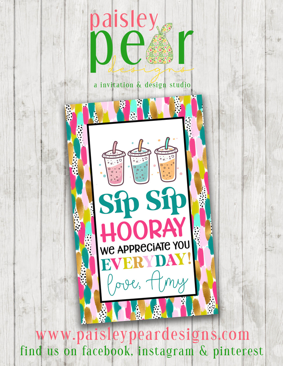 Sip Sip Hooray - Teacher Appreciation Gift - Tumbler Set – Paisley Pear ...