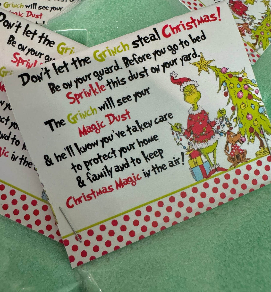 Grinch Dust - Christmas Treat Tags – Paisley Pear Designs and Invites