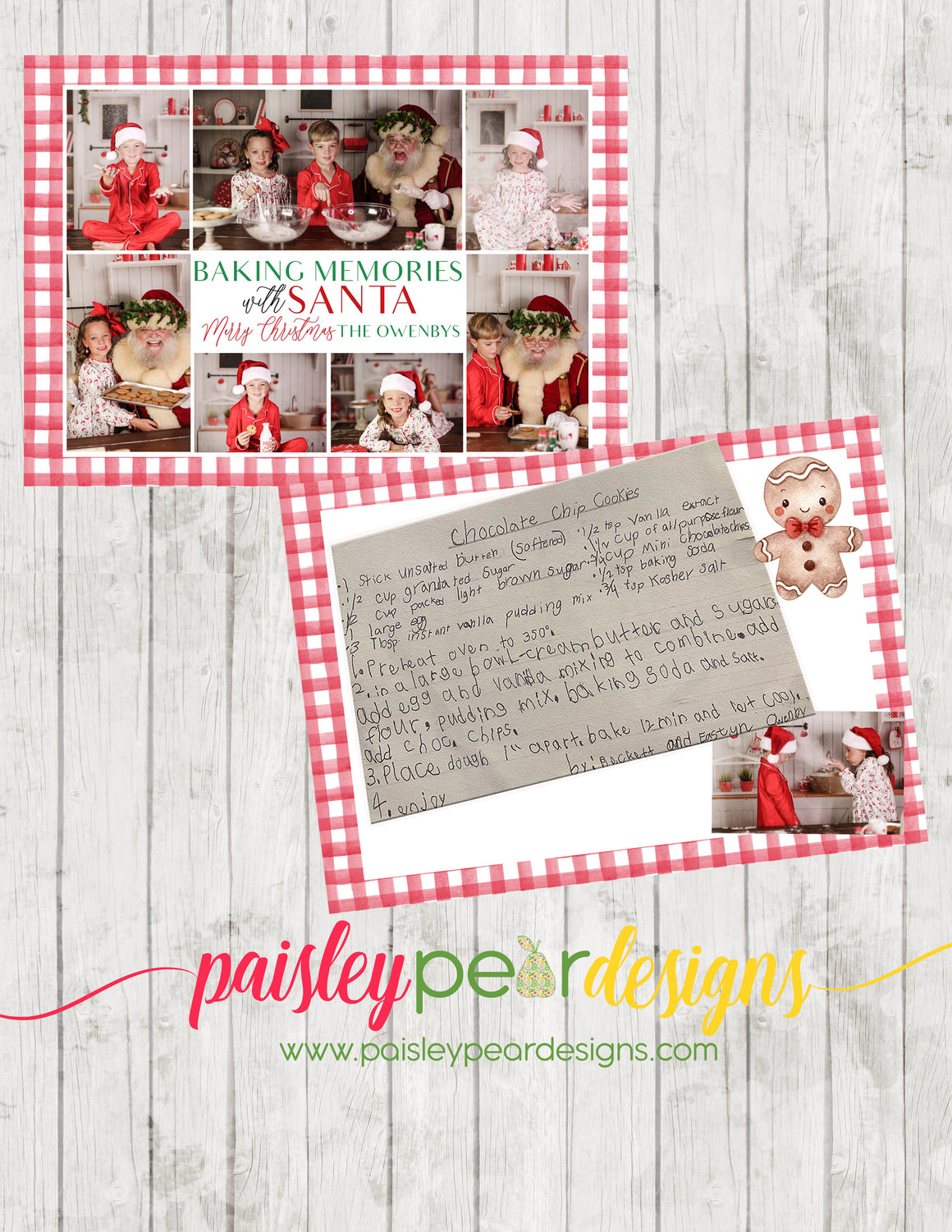 Baking with Santa - Christmas Photo Card – Paisley Pear Designs and Invites